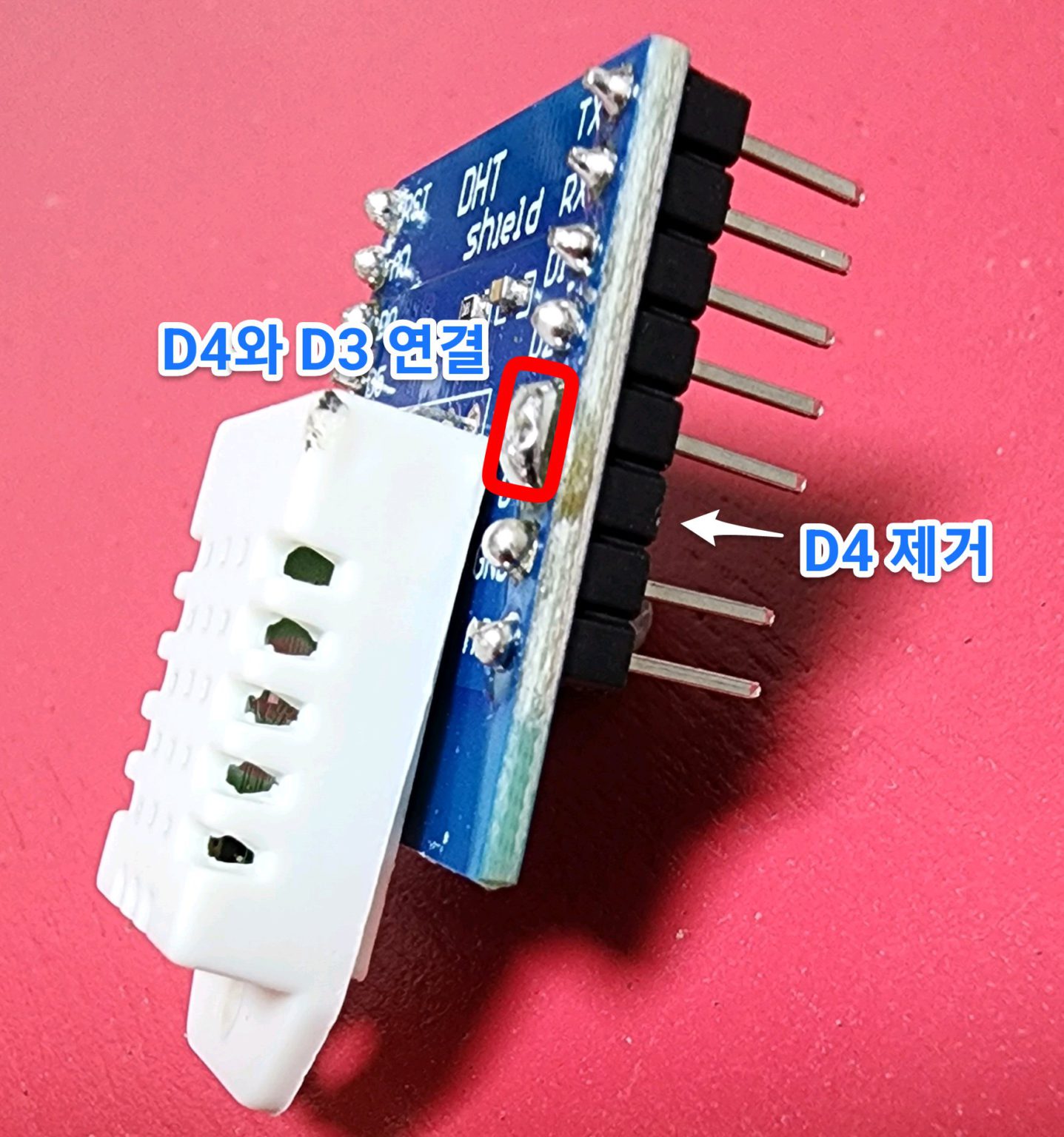 DHT22 센서 실드의 핀 번호를 바꾸어서 오류 해결하기 | 산구루의 IoT 공방